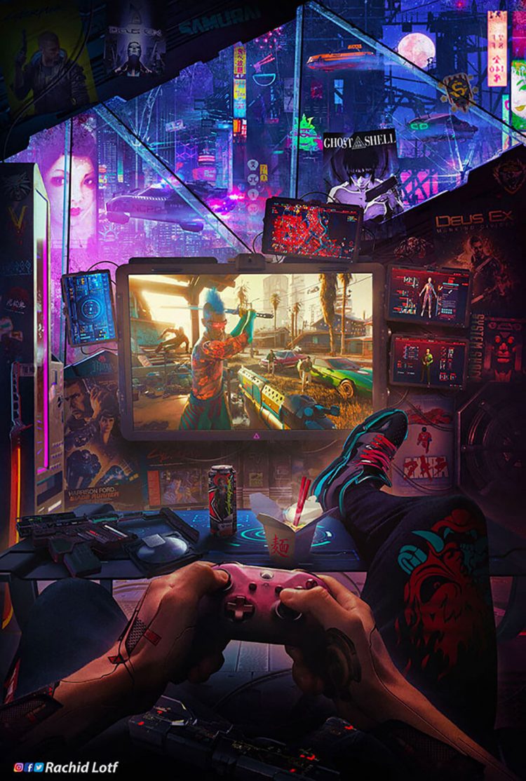 Cyberpunk 2077 Art: Retrofuturism in Beams of Neon — The Designest