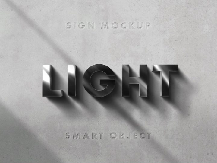 Free Download: 3D Sign Mockup on The Designest