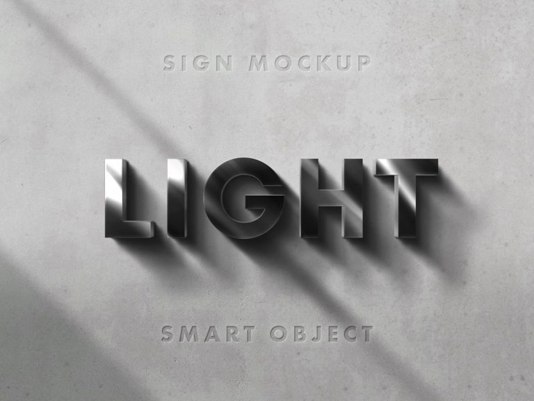 Free Download: 3D Sign Mockup on The Designest