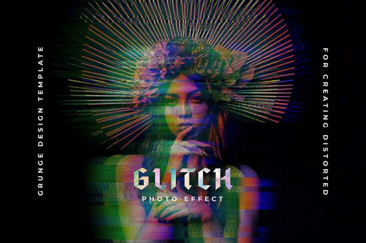 55+ Best Glitch Effects Photoshop Selection (Free & Paid) - The Designest