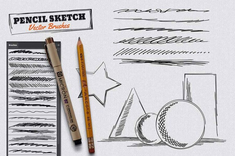 25+ Best Pencil Brushes Sets — Free & Premium — The Designest