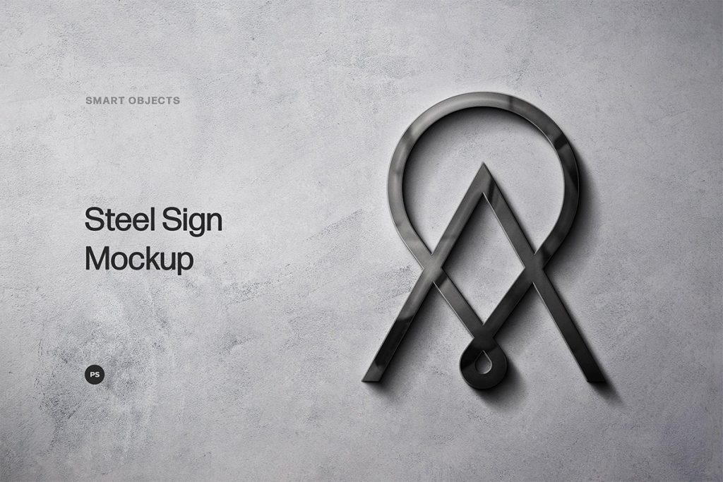 Free Metal Steel Sign Mockup — The Designest