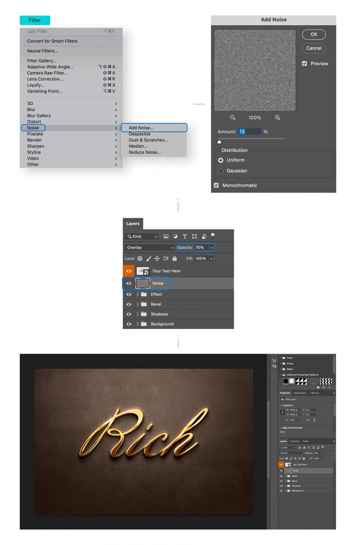 How to Create Gold Text in Photoshop: Ultimative Guide — The Designest