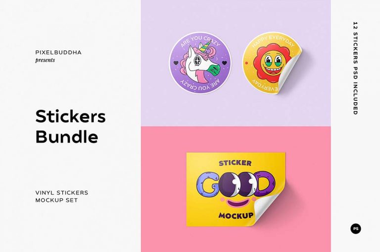 50+ Best Sticker Mockup Templates (Free & Paid) - The Designest