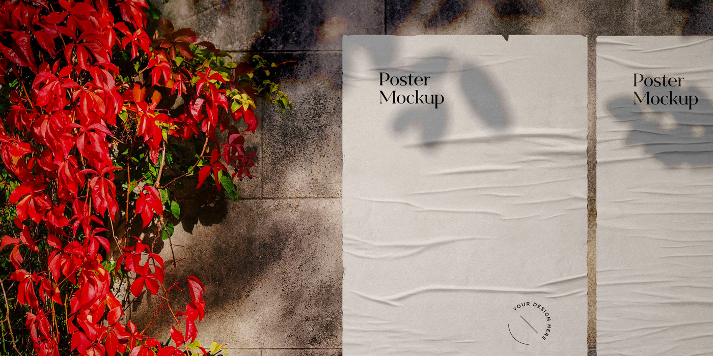 Free Wrinkled Poster Mockup Scene — The Designest