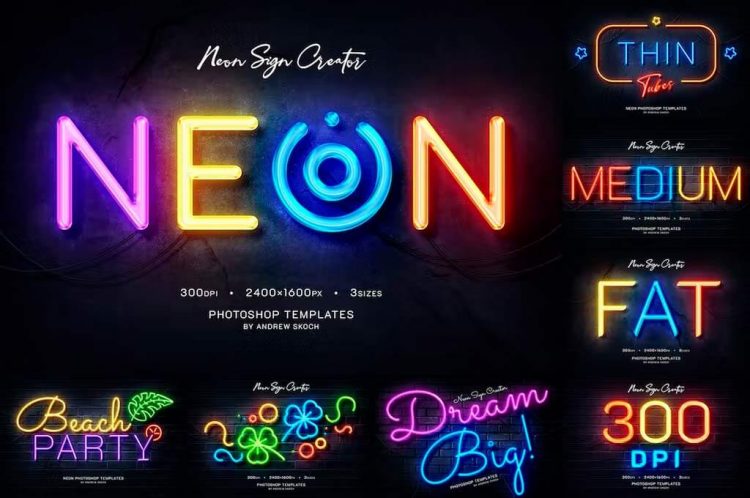 25+ Best Neon Sign Mockup Templates - The Designest