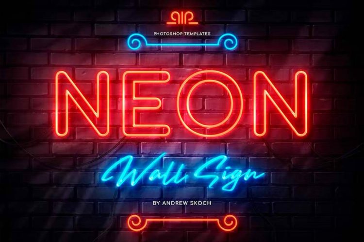 25+ Best Neon Sign Mockup Templates - The Designest