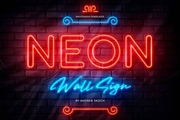 25+ Best Neon Sign Mockup Templates - The Designest