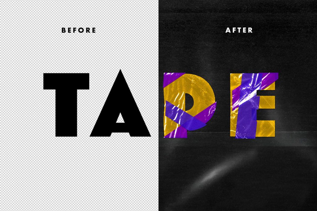 Free Plastic Tape Text Effect - The Designest