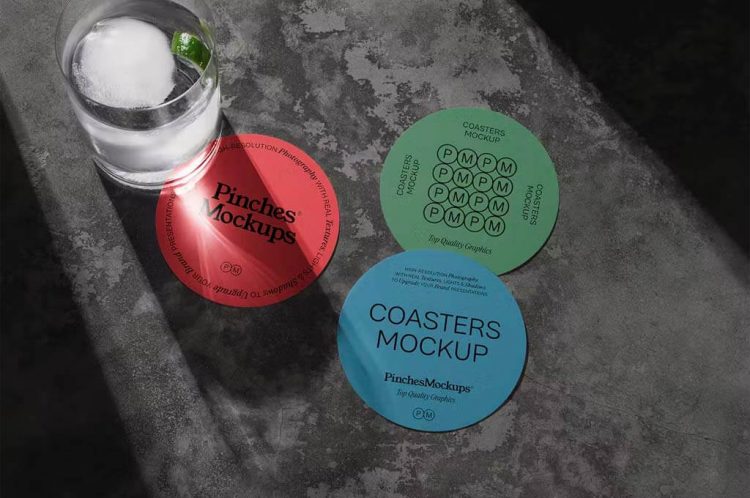 25+ Coaster Mockup Templates (Free & Paid)