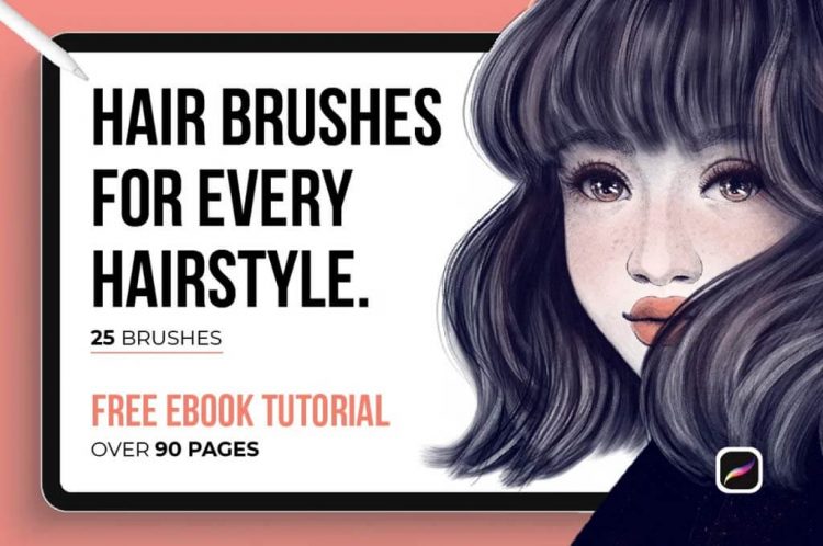 30+ Best Free Procreate Hair Brushes (incl. Paid Versions)