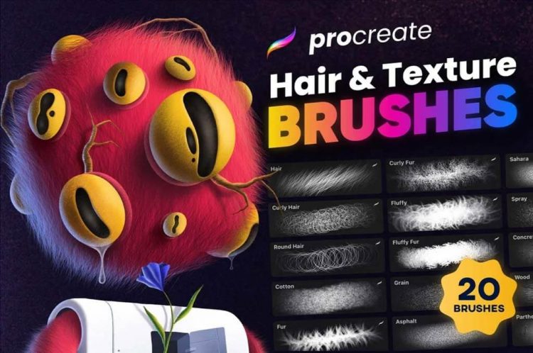 30+ Best Free Procreate Hair Brushes (incl. Paid Versions)
