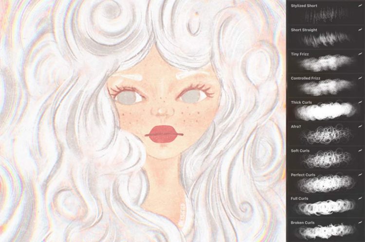 30+ Best Free Procreate Hair Brushes (incl. Paid Versions)