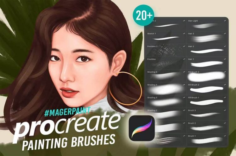 30+ Best Free Procreate Hair Brushes (incl. Paid Versions)
