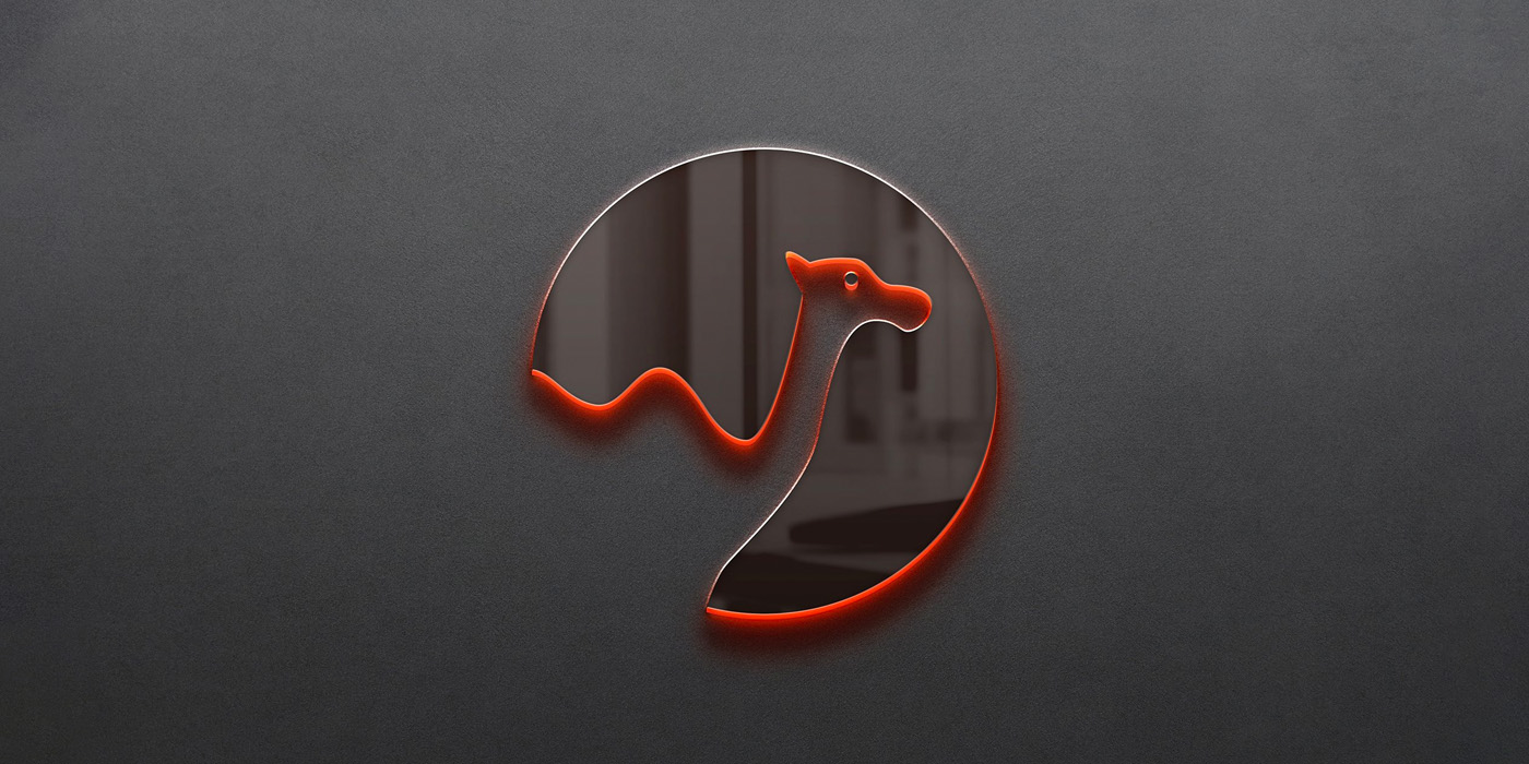 Free Neon Backlight Logo Mockup - The Designest